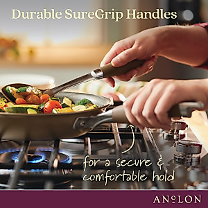 Anolon Advanced Home Hard Anodized Nonstick Frying Pan/Skillet, 8.5-Inch, Bronze