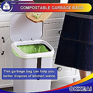 OKKEAI 3 Gallon Small Trash Bags 100 Counts Small Trash Can Liners Garbage Bags Mini 10L Wastebasket Bin Liners Bags for Bathroom Kitchen Bedroom Living Room Office,Green