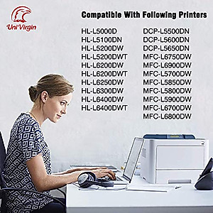 2 Pack Black Replacement for Brother DR820 DR-820 Drum Unit for use in Brother DCP-L5500DN DCP-L5600DN L5650DN, HL-L6200DW L6200DWT L5200DWT L5200DW L5100DN L5000D, MFC-L5850DW L5900DW by UniVirgin