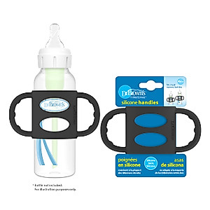 Dr. Brown’s® Milestones™ 100% Silicone Baby Bottle Handles, Narrow, Black, 1-Pack