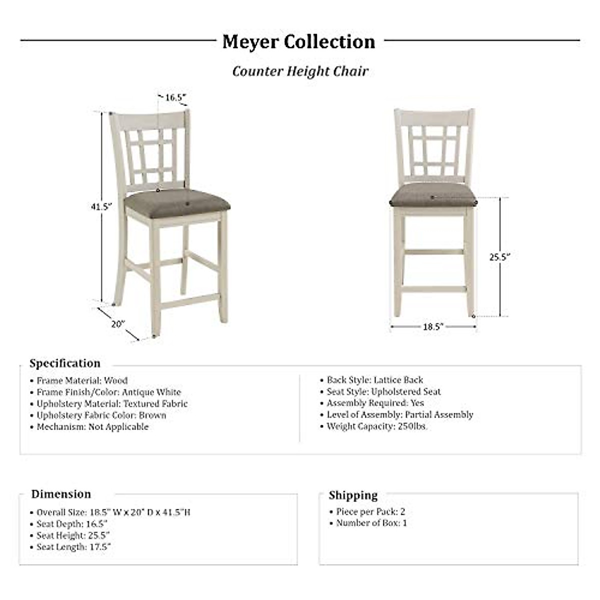 Lexicon Meyer Counter Height Chair (Set of 2)