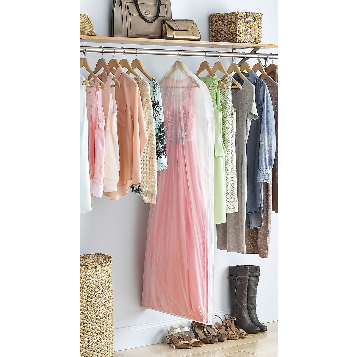 Whitmor 5003-20 Zippered Gown Bag, Clear