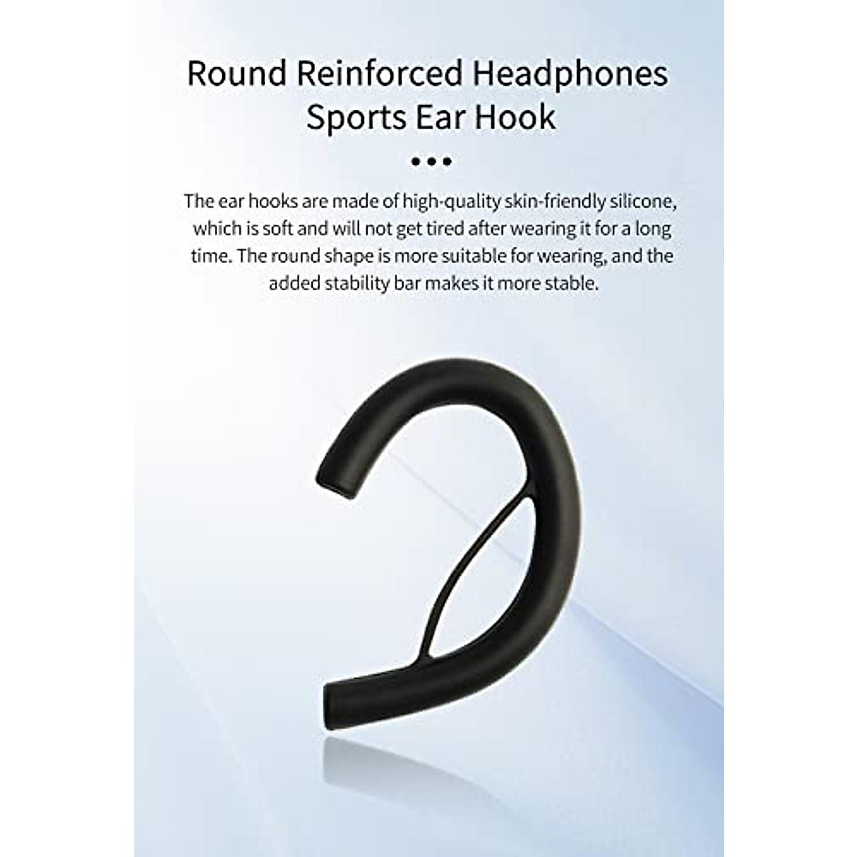 Keephifi Earphone Round Reinforced Headphones Sports Ear Hook Used for Headphones and Headsets with Straight Cable, Earhook Cable, or Mask (Bla*5)