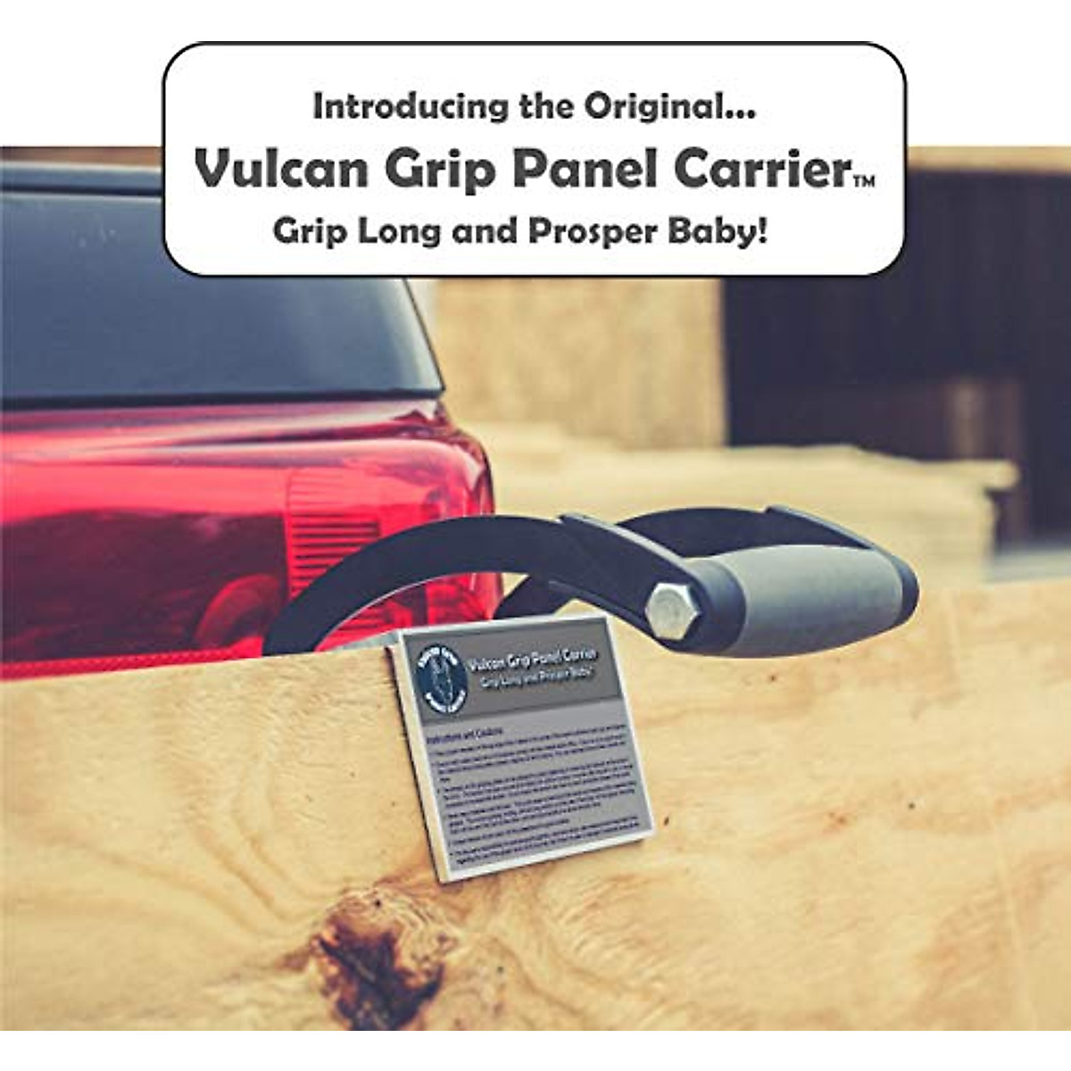Vulcan Grip Panel Carrier | Drywall and Plywood Gripper, Lifter and Carrying Tool | Makes it Easy to Solo Lift and Carry Sheet Materials with Good Posture and No Back Pain | Self Adjusts to Thickness