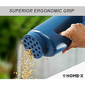 Home-X Ice Melt Salt Dispenser, Grass Seed Spreader, Plastic Garden Container