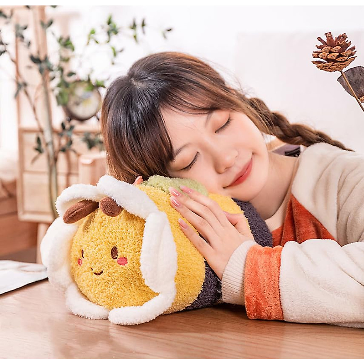 TONGMAN 12 inch Bee Plush Toy, Cute Bee Stuffed Plushie Pillow Doll, Soft bee Pillow Toy, Suitable for Boys and Girls Birthday Party