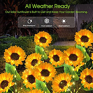 KOOPER Solar Lights Outdoor Garden Decor - Upgraded 3 Pack Solar Garden Lights with 9 Sunflower Lights, Waterproof Solar Outdoor Lights Auto ON/Off Solar Decorative Lights for Garden, Patio, Backyard