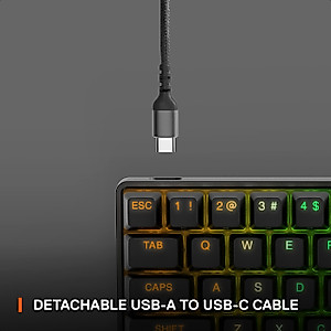 SteelSeries Apex Pro Mini Mechanical Gaming Keyboard – World’s Fastest Keyboard – Adjustable Actuation – Compact 60% Form Factor – RGB – PBT Keycaps – USB-C (Renewed)