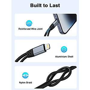 2-IN-1 iPhone Headphone and Charger Adapter, Lightning to 3.5mm AUX Audio Jack and Charger iphone Earphone Headset Splitter Compatible with iPhone 14/13/12/11 Pro Max/Pro/Plus/Mini/XR/XS/7/8 Plus-MFI
