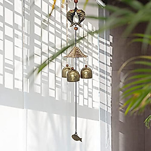 Hooshing Fish Wind Chimes for Outside Deep Tone Cute Metal Bells for Lucky Home Outdoor Garden Patio Hanging Decor Gift