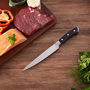 OAKSWARE 5.5-Inch Kitchen Utility Knife, German Stainless Steel, Full Tang, Paring Knife Kitchen Knife Chef Knife for Cutting, Peeling, Slicing Fruit, Vegetables, Bread and Meat