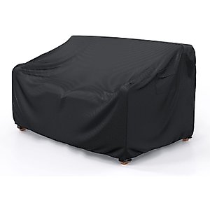 Mrrihand Heavy Duty Patio Sofa Cover Waterproof, 3-Seater Outdoor Sofa Loveseat Cover, Outdoor Patio Furniture Cover with Air Vent and Handles, 85" L×35" D×35" H, Black