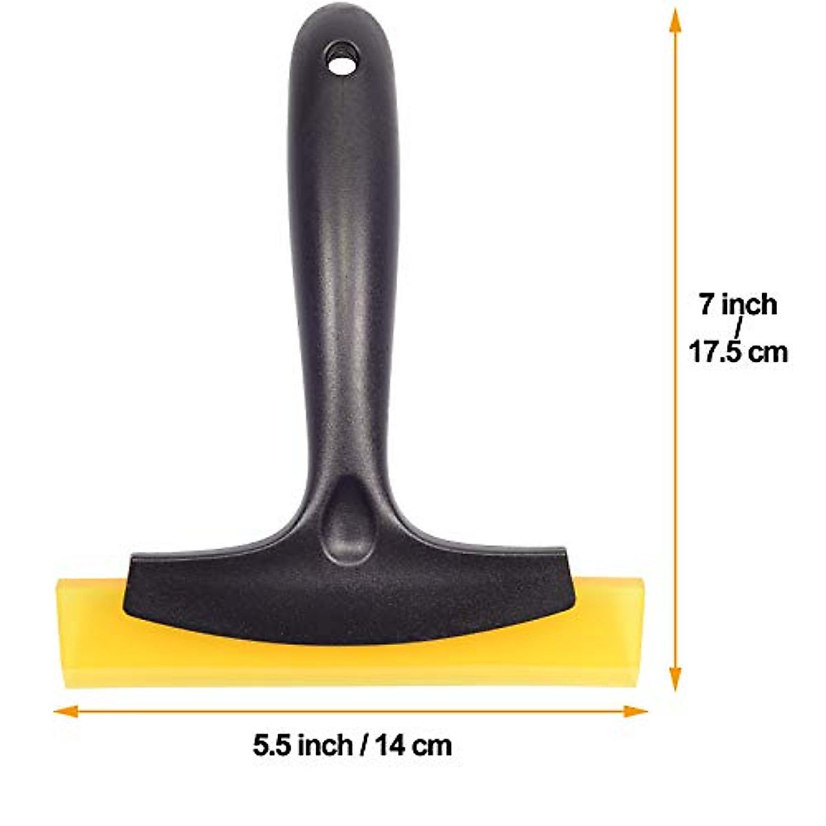 AHCHAY Car Window Rubber Squeegee, 5.5-inch Hard Water Blade Scraper for Mirror, Vinyl Wrap, Tint, Glass, Bathroom, Shower, Yellow