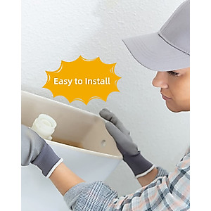 iFealClear Polished Gold Universal Toilet Tank Flush Lever Handle, Brass Side/Angle Mount Toilet Handle Compatible with Kohler K-GP30324-CP, Stainless Steel Flapper Chain