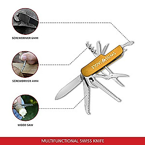 Swiss Eagle Multi-Tool Army Knife - Packs 11 Tools In Your Pocket