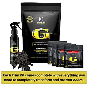 Lithium Plastic Trim Restoration Kit- Ceramic Graphene Infused - Restores Even The Most Damaged Plastic Trim to Factory New Look- Last for 250 Washes Guaranteed