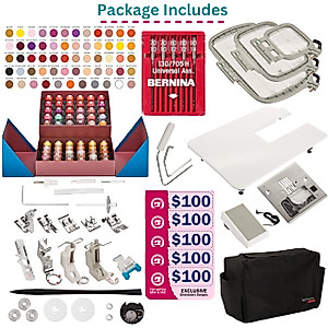 Bernette B79 Sewing & Embroidery Machine - Deluxe Embroidery Design Tools Bundle (Over $500 Embroidery Design Tools and 60 pcs Sunset Thread)