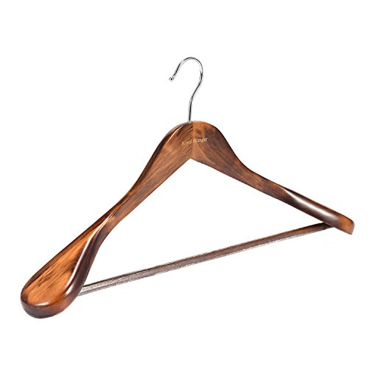 RoyalHanger Coat Hangers 6-Pack, Suit Hangers Wooden Hangers Extra Wide Shoulder for Heavy Coat, Sweater Pant,Retro Finish