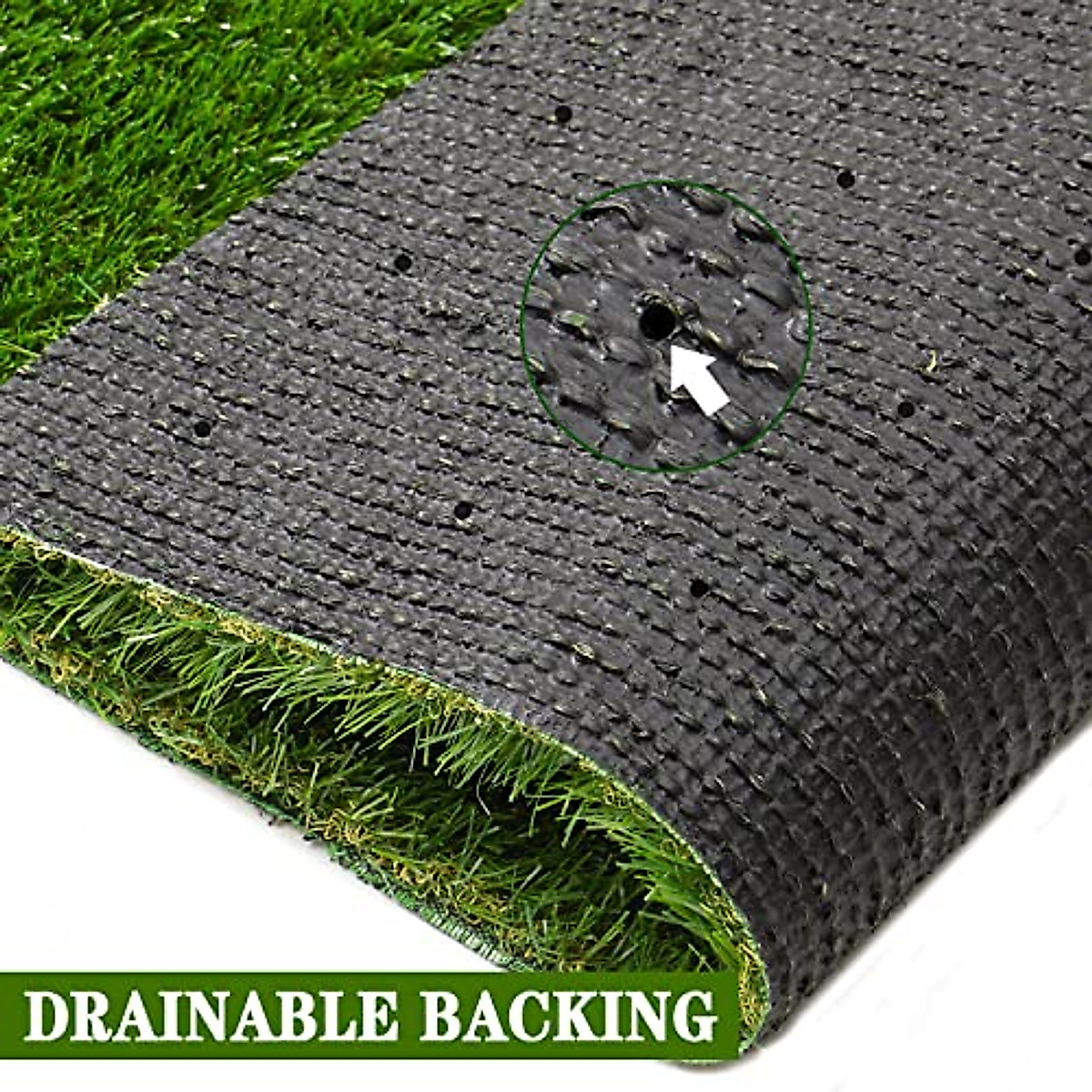 AYOHA Artificial Turf 4' x 5' with Drainage, 1.38 Inch Realistic Fake Grass Rug Indoor Outdoor Lawn Landscape for Garden, Balcony, Patio, Synthetic Grass Mat for Dogs, Customized