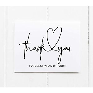 Thank You For Being My Maid of Honor Wedding Day Card, From Bride, Bridal Party Gift Idea
