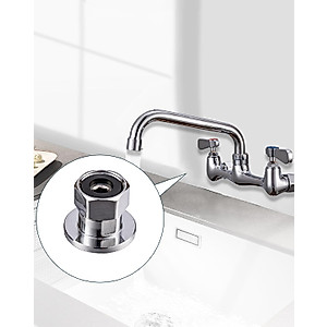 Commercial Sink Coupler Replace Commercial Faucet Parts Adjustable 1/2" NPT Female Eccentric Flange Inlet Brass fit 8" Center Wall Mount Faucets (2 Pcs)