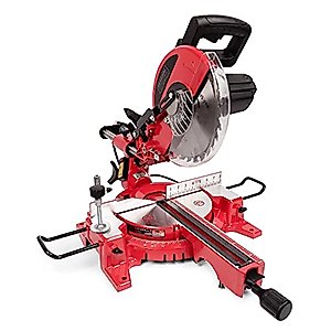 GENERAL INTERNATIONAL 10" Compound Sliding Miter Saw - 15A Dual Slide Rail Chop Saw with 0-45° Bevel & Laser Alignment System - MS3005