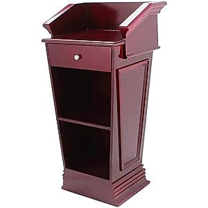 Lectern Podium Stand-Portable Presentation Podium,Pulpits for Churches Professional Portable Lectern with Wide Reading Surface for Restaurants, Office,Brown