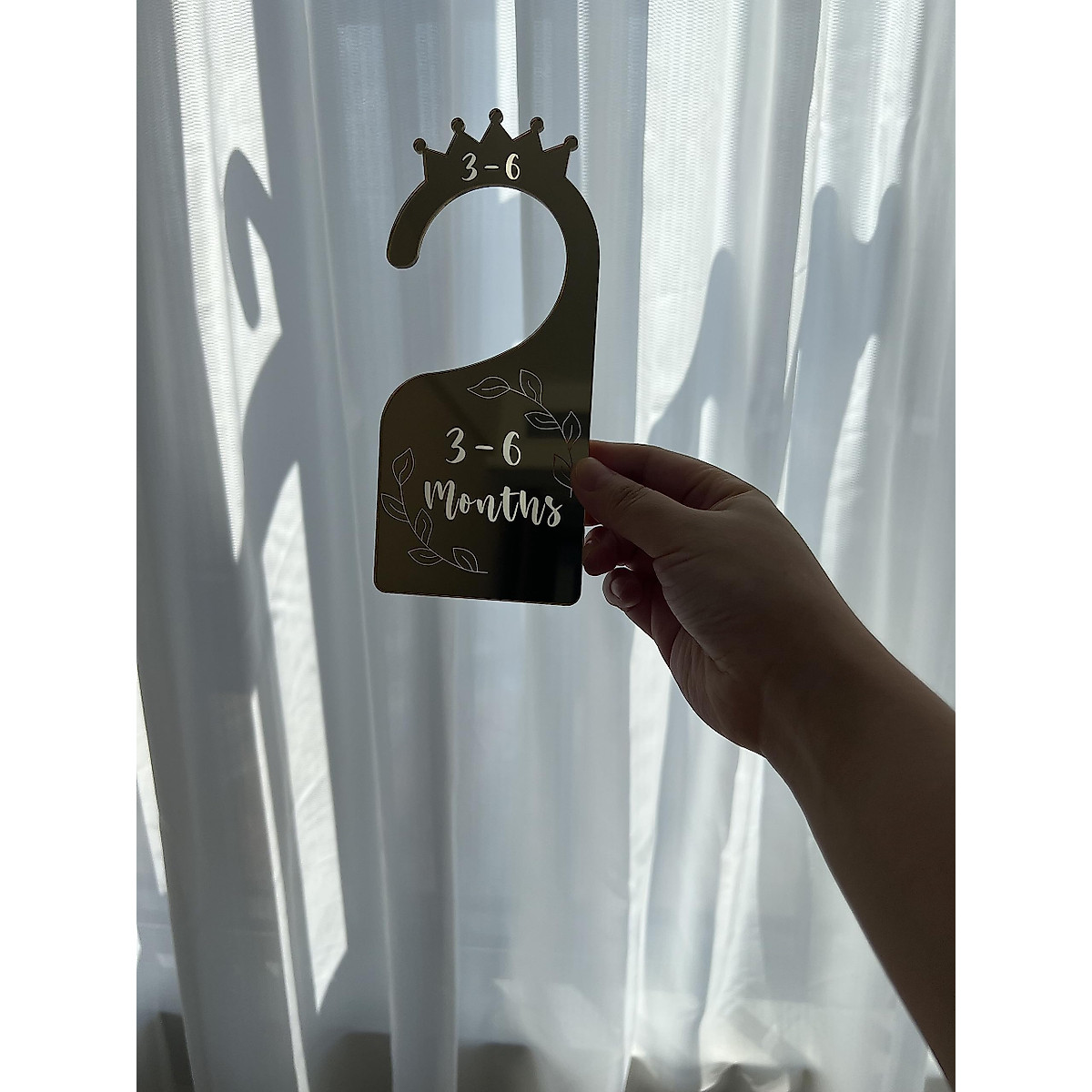 Baby Closet Dividers,Set of 7 Acrylic Mirror Baby Clothes Organizers for Wardrobe Closet Home Nursery from Newborn to 24 Months (Gold Mirror, Model 2)