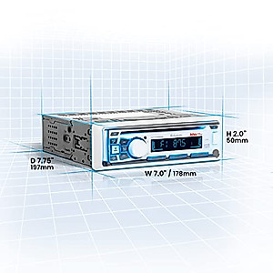 BOSS Audio Systems MR762BRGB Marine Stereo System – Single Din, Bluetooth Audio and Calling Head Unit, CD Player, AM FM Radio Receiver, Weatherproof, Multicolor Illumination, for Amplifier