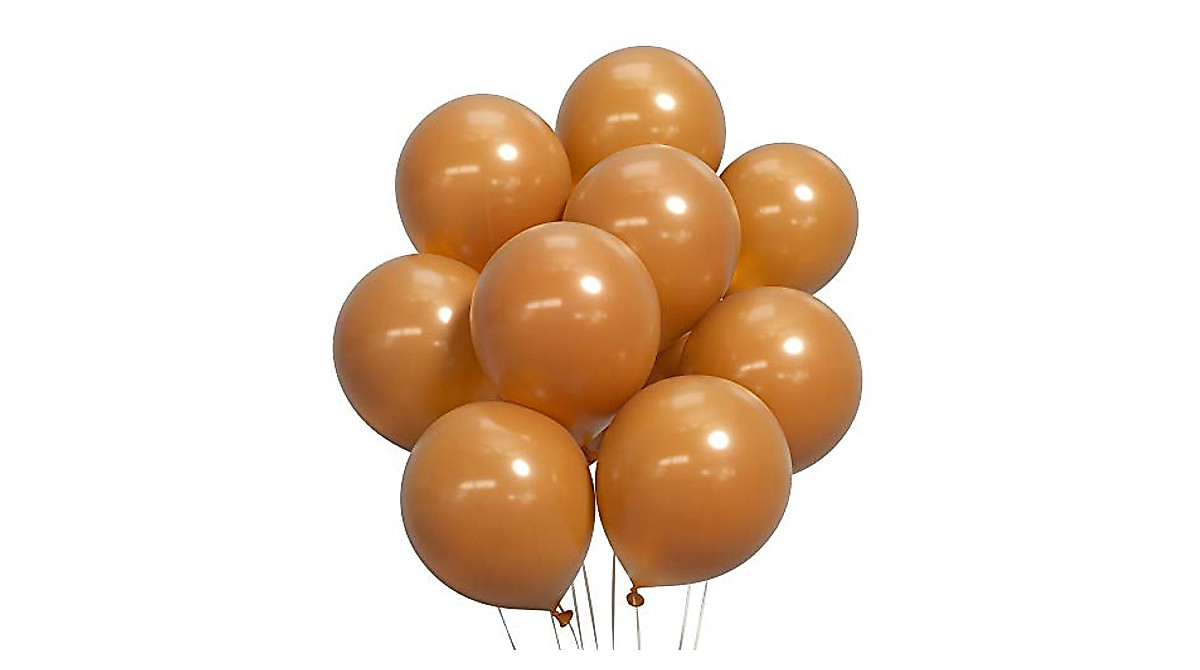 Tan Brown Balloons 12 Inch 50 Pack for Weddings & Parties