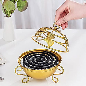XJXJ Mosquito Coil Holder | Metal Incense Burner | Portable Insect Repellent | Home Garden Fragrance Aromatherapy | Includes Lid and Handle