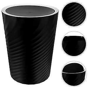 ABOOFAN Trash Can with Swing Lid 10L Plastic Wastebasket Garbage Container Waste Bin for Kitchen Bathroom Bedroom Office Under Desk