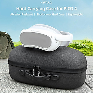 LOXIDA Carrying Case for PICO 4 VR Headset,All-in-one VR Gaming Headset Hard Case for PICO 4 VR Carry Case (Black)