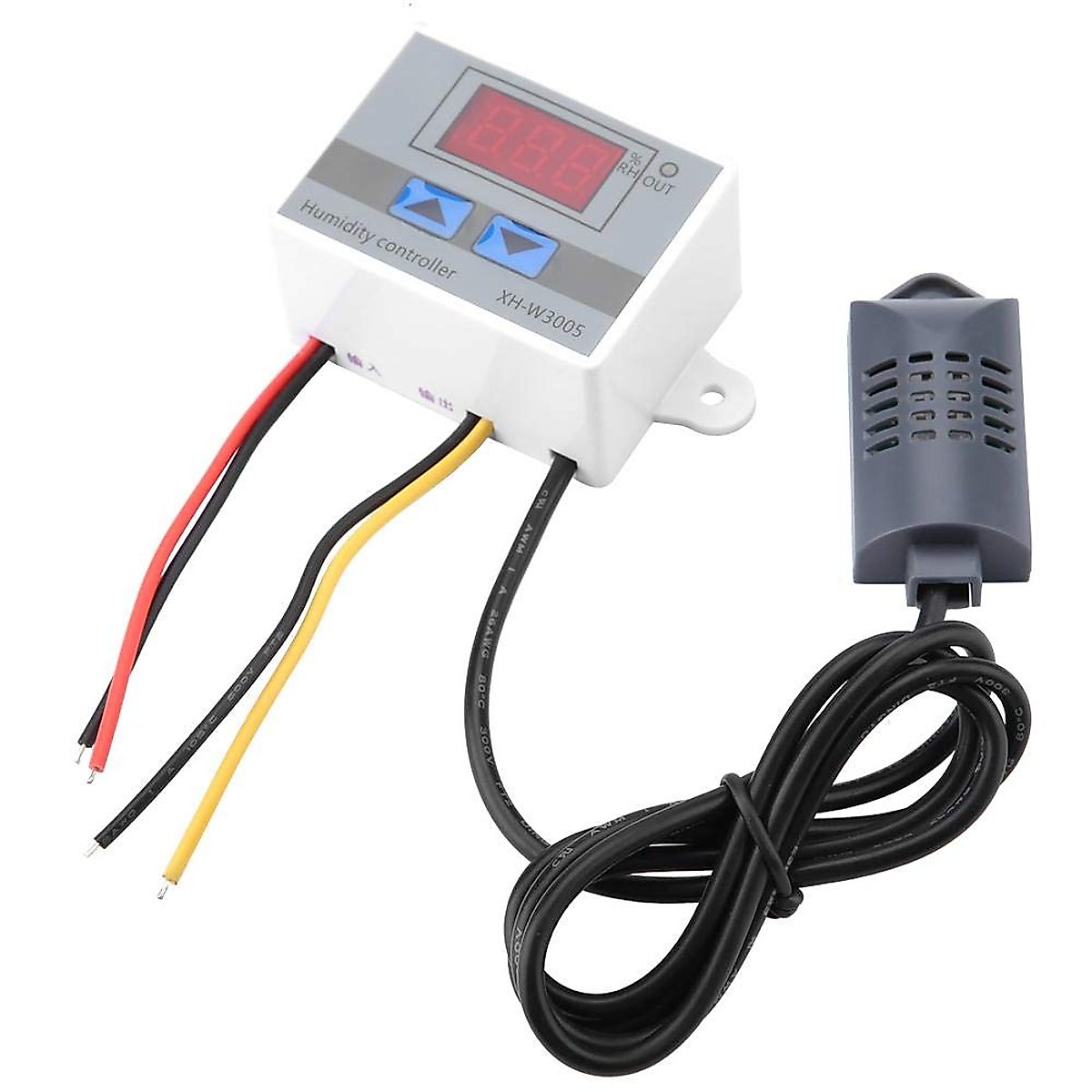 Digital Humidity Controller，XH-W3005 Hygrometer Switch Controller Digital Humidity Sensor 0~99% RH 12V/24V/220V(12V)