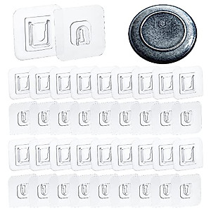 Wall Plate Hanger Display Holder - 22 Pairs Invisible Vertical Plate Holders - Adhesive Plate Hangers For The Wall - Plastic Picture Hangers Without Nails - 2.4” Hanging Hooks For Decorative Wall Art
