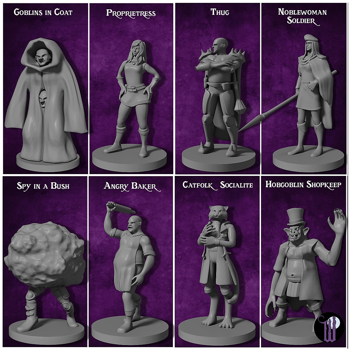 Newcombie Wildspire 58 Fantasy Miniatures Set Townsfolk Characters for DND Miniatures Bulk 28mm Dungeons and Dragons Miniatures | for DND Minis and D&D Miniatures I Character Sheets & Quests