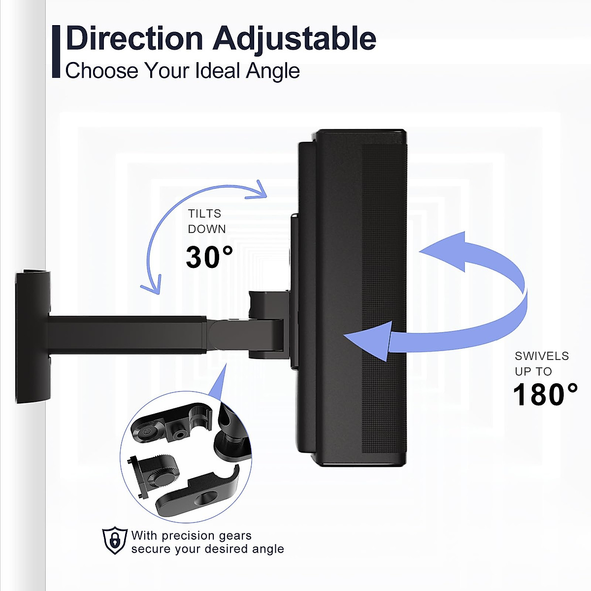 (2 Pack) Adjustable Speaker Wall Mount for Bose Cube Speaker, Ceiling & Wall Mount for Bose UB-20, UB-20 Series II, WB-50 II, Lifestyle Series, Soundtouch Series, Cinemate, Acoustimass Series Black