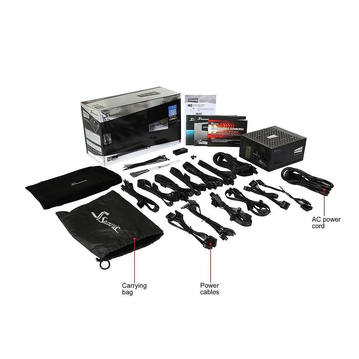 Seasonic PRIME 1000 Platinum SSR-1000PD 1000W 80+ Platinum ATX12V & EPS12V Full Modular 135mm FDB Fan Power On Self Tester Power Supply