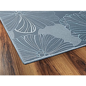 Brumlow Mills Oversized Flowers Floral Pattern Area Rug for Living Room, Bedroom Carpet, Dining, Kitchen or Entryway Rug, 2'6" x 3'10", Gray Blue