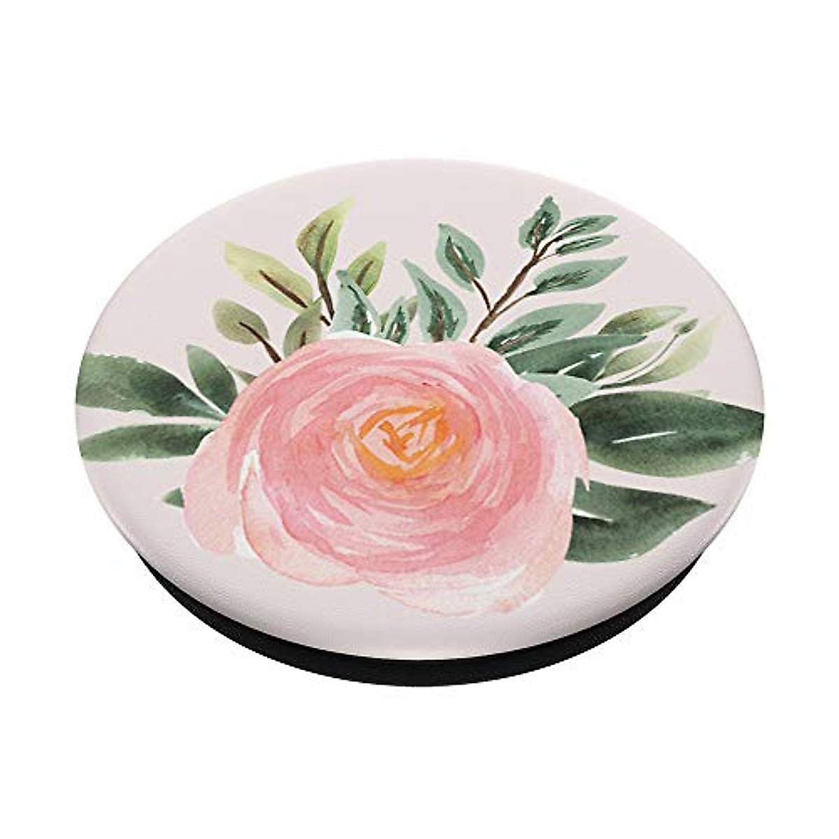 Blush Pink Peony Cute Peach Floral Peonies Bloom with Leaves PopSockets PopGrip: Swappable Grip for Phones & Tablets