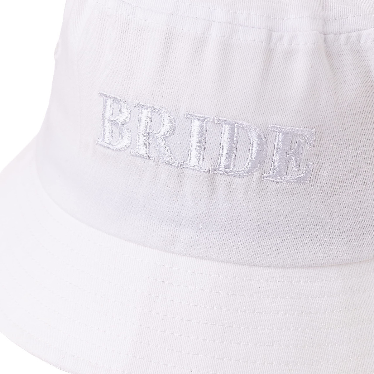 FESTA VIDA Bucket Hat for Bridal and Bachelorette Parties; Pool, Beach and Destination Hat; Cute for Brides and Bridesmaids (White)
