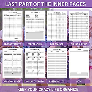 SIMPOR Home Planner, Monthly Financial Planner Organizer Budget Book with Expense Tracker, Work from Home Planner, Meal Planner, Family Organizer, Undated Planner 12 Months Schedule