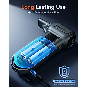 WOLFBOX MF100 Electric Air Duster-150000RPM Super Power Cordless Air Duster, Rechargeable Brushless Motor Durable Blower, 3-Gear Adjustable Dust Blower for Computer, Keyboard, Outdoor, House and Car