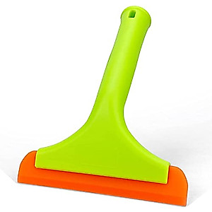 Super Flexible Silicone Squeegee, Auto Water Blade, Water Wiper, Shower Squeegee, 5.9'' Blade and 7.5'' Long Handle, for Car Windshield, Window, Mirror, Glass Door