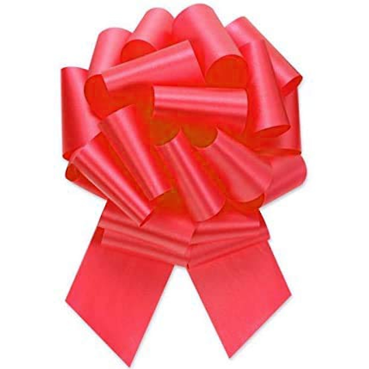 Large Ruby Red Gift Wrap Pull Bows - 5" Wide, Red Ribbon Big Pull Flower Bows for Christmas, Valentines, Mother's Day Gifts and Presents, Set of 6 (X-Mas Red)