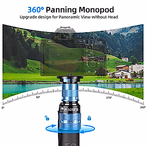 SIRUI P-325FS Monopod with Feet, 55" Carbon Fiber Monopod for Cameras, Professional Lightweight Travel Monopod, Max Load 22lbs, 360° Panorama, 5-Section, Quick Release Plate