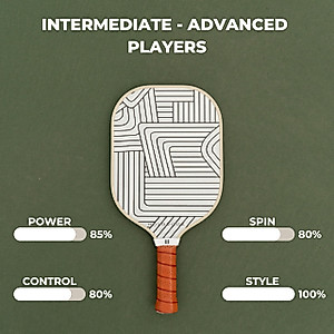 Holbrook Pickleball Paddles - Soho Design | Performance Series | Carbon Fiber Pickleball Paddle, Graphite Blend Surface | Polypropylene Honeycomb Core | Cute Pickleball Paddle