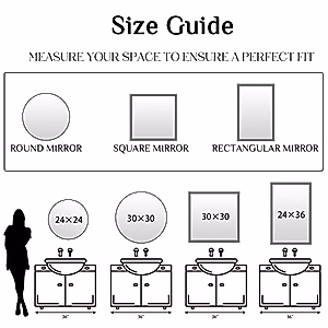 EMAISON 36 x 24 inches Wall Mounted Decorative Mirror, Rustic Wood Framed Rectangular Hanging Mirror with 4 Hangers for Farmhouse Bathroom, Entryway, Bedroom Décor