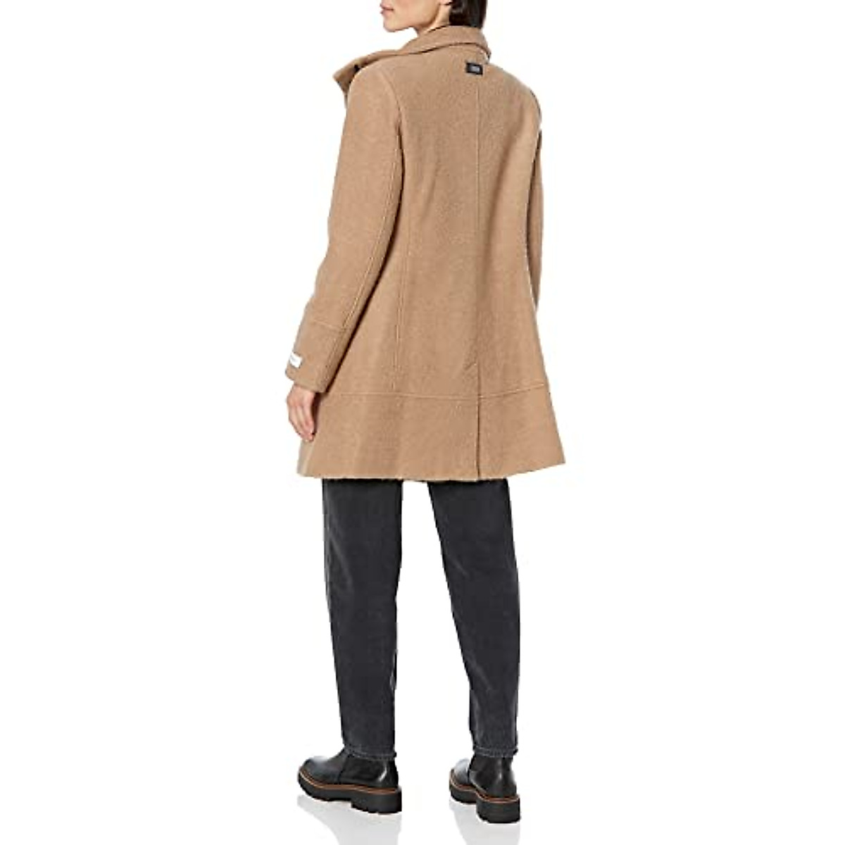 Calvin Klein Women's Classic Cashmere Wool Blend Coat, CAMEL, 2