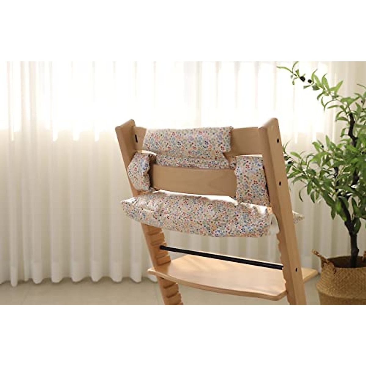 Gembebe Waterproof & Compatible Stokke Tripp Trapp Cushion Set - Easy to Clean Stokke Tripp Trapp Newborn Set - 100% Cotton Stokke Tripp Trapp High Chair Cushion Set (Flower Garden / 49.5 Counts)